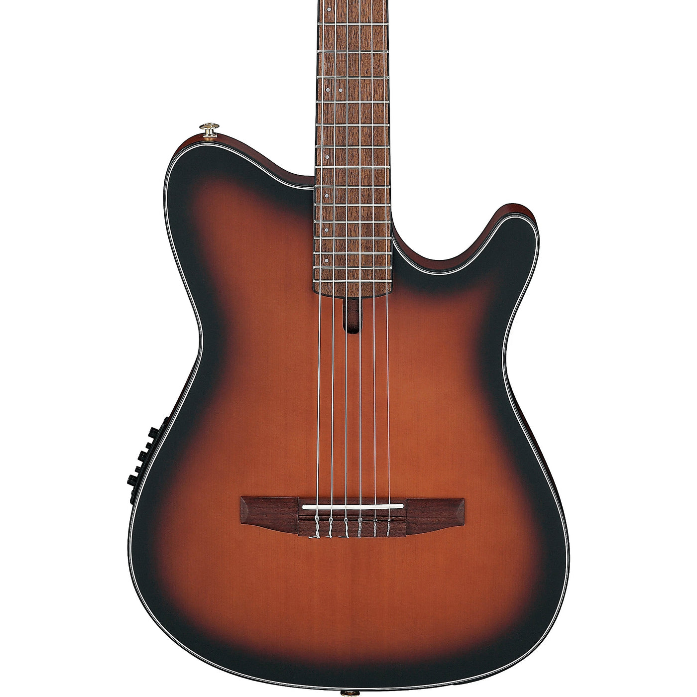 Ibanez FRH10NBSF Thinline Nylon Acoustic-Electric Guitar, Brown Sunbur ...