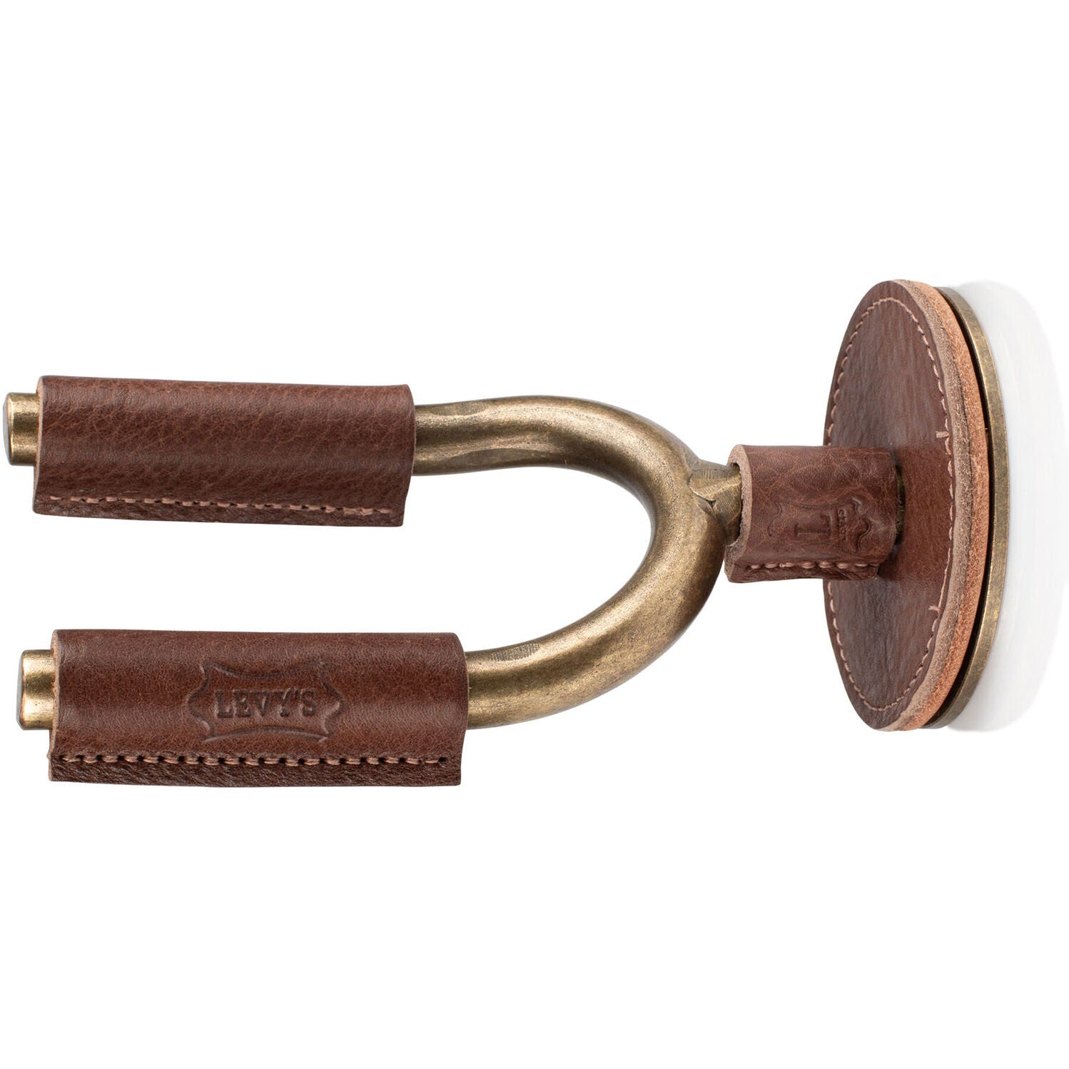 Levy's FGHNGR Brass Forged Guitar Hanger - Brown Leather — Dirt Cheep