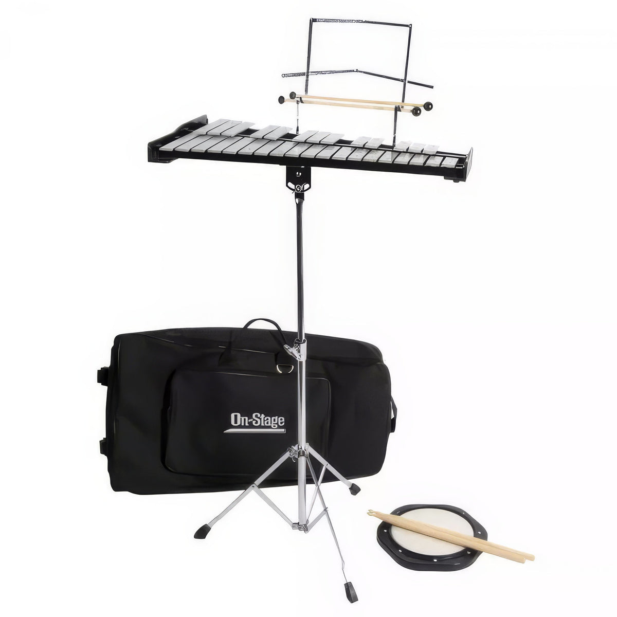 On-Stage Student Percussion Bell Kit with Roller Bag — Dirt Cheep